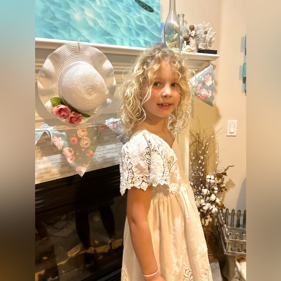 Halabaloo | Dresses | Boutique White Smocked Cotton Eyelet Easter Dress ...